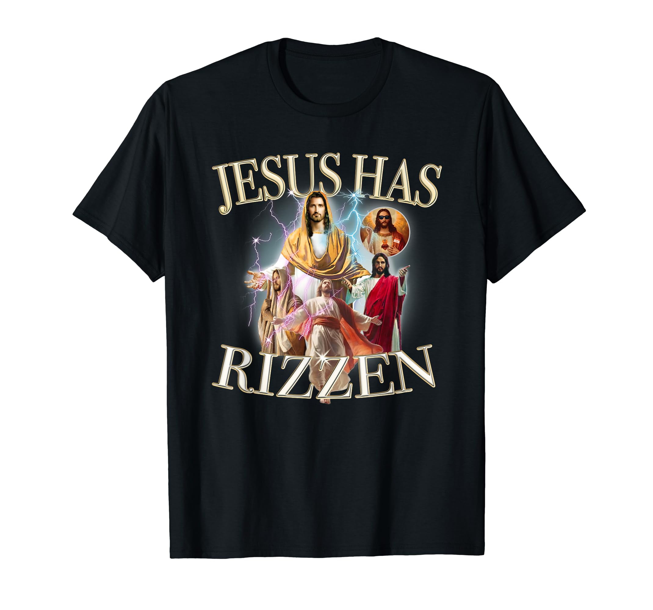 Jesus Has Rizzen W Rizz Jesus Funny Christian Jesus Quote T-Shirt ...