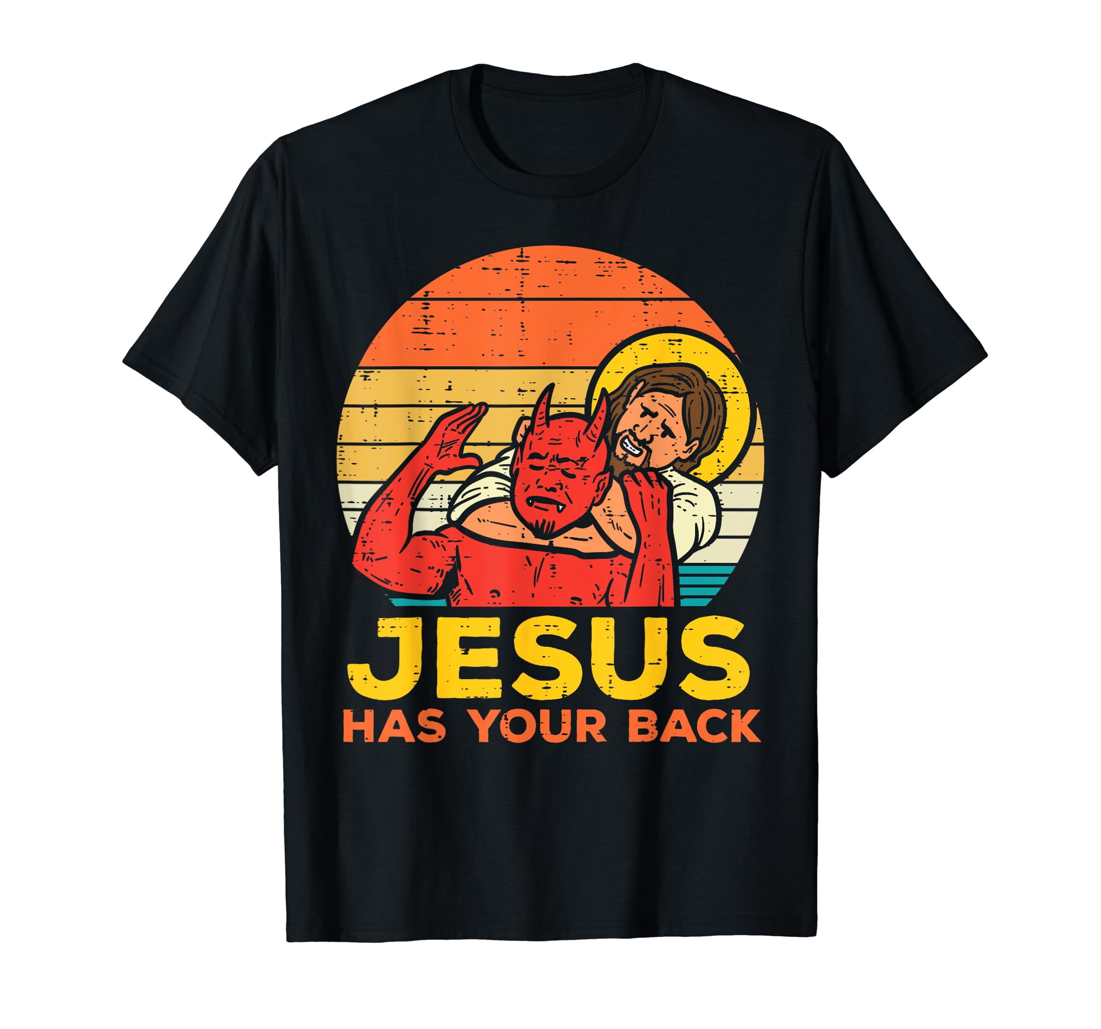 Jesus Has Your Back Jiu Jitsu Retro Christian Men Women Kids T-Shirt ...