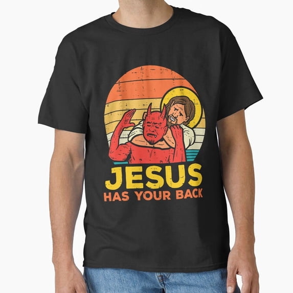 Jesus Has Your Back Jiu Jitsu Retro Shirt, Trendy Typography Graphic ...