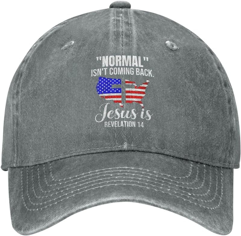 Jesus Hat Cap Normal Isn't Coming Back Jesus is Revelation Cap for Men ...