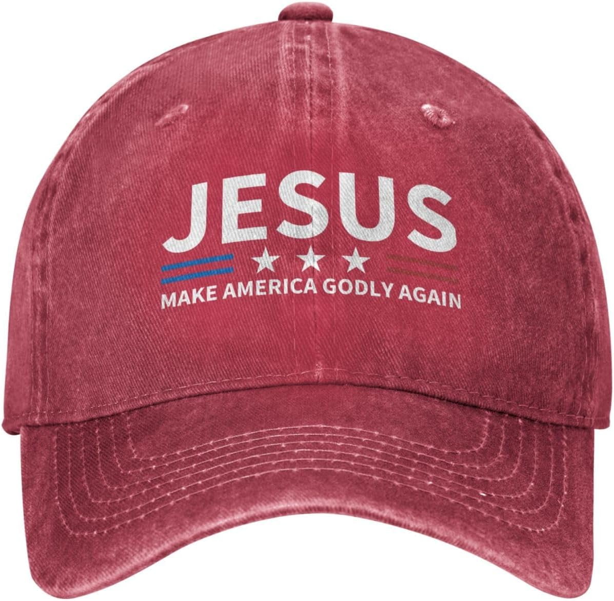 Jesus Hats for Men Baseball Cap Make America Godly Again Low Profile ...