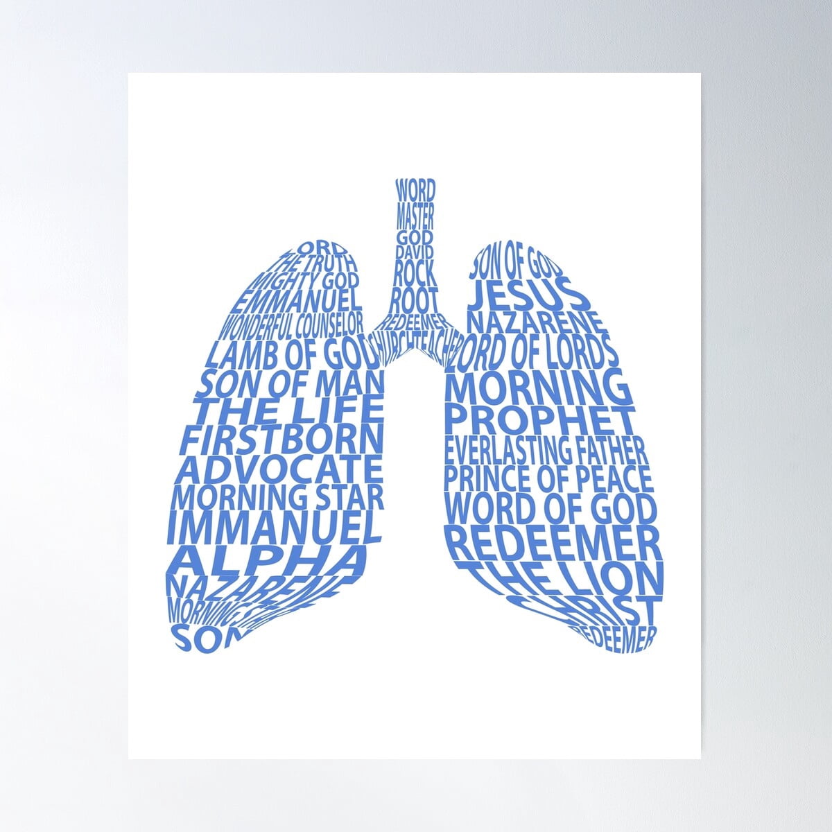 Jesus' Healing Lung Tee- Breath Of Faith Poster Wall Art, Modern Wall ...