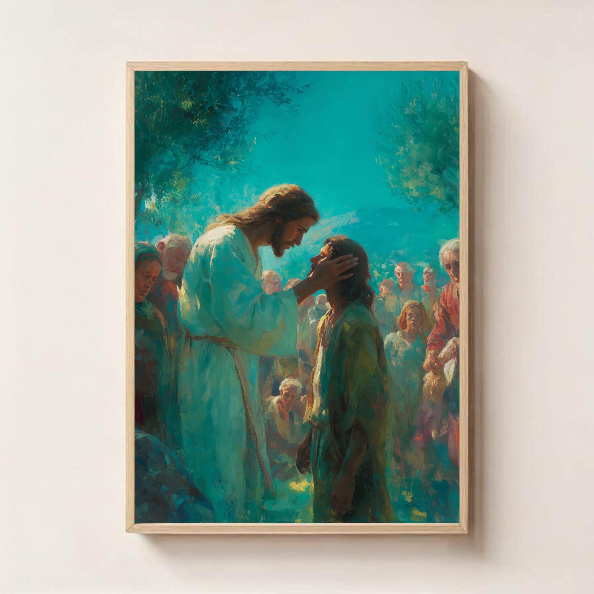 Jesus Heals The Deaf Man – Bible Miracle Wall Art, Christian Healing ...