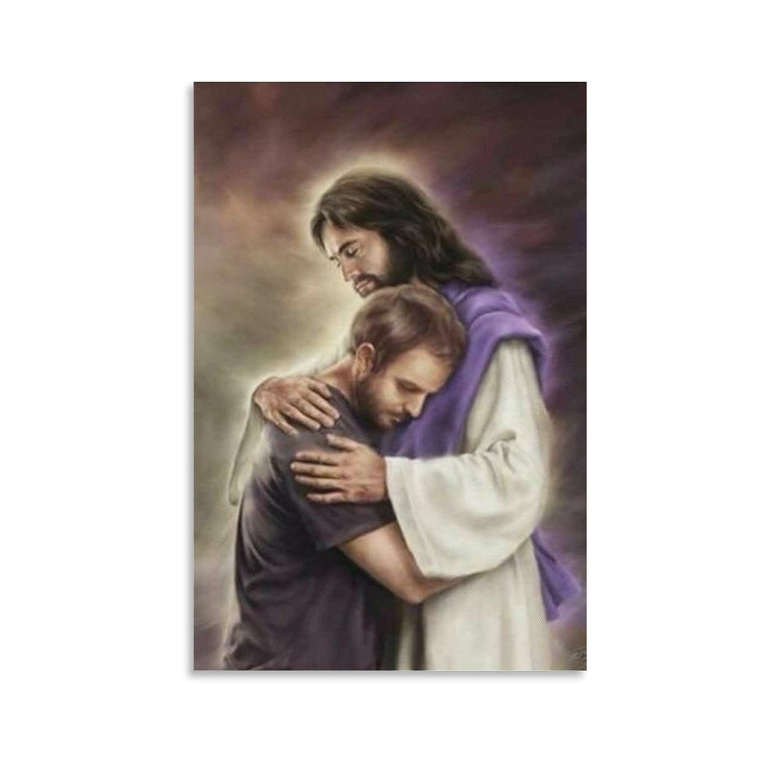 Jesus Heals Man Wall Decor Jesus Christ Hugs Man Canvas Print Poster ...