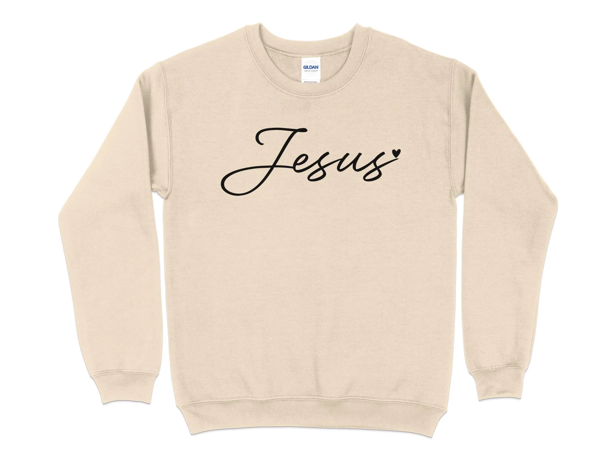 Jesus Heart Calligraphy Sweatshirt, Inspirational Christian Faith ...