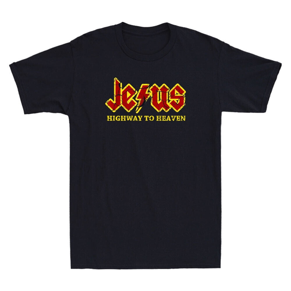Jesus Highway To Heaven Funny Christian Quote Saying Joke Vintage Men's ...