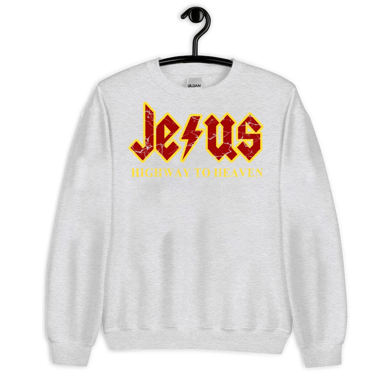 Jesus Highway To Heaven Funny Christian Shirt Gift Black Unisex T-Shirt ...