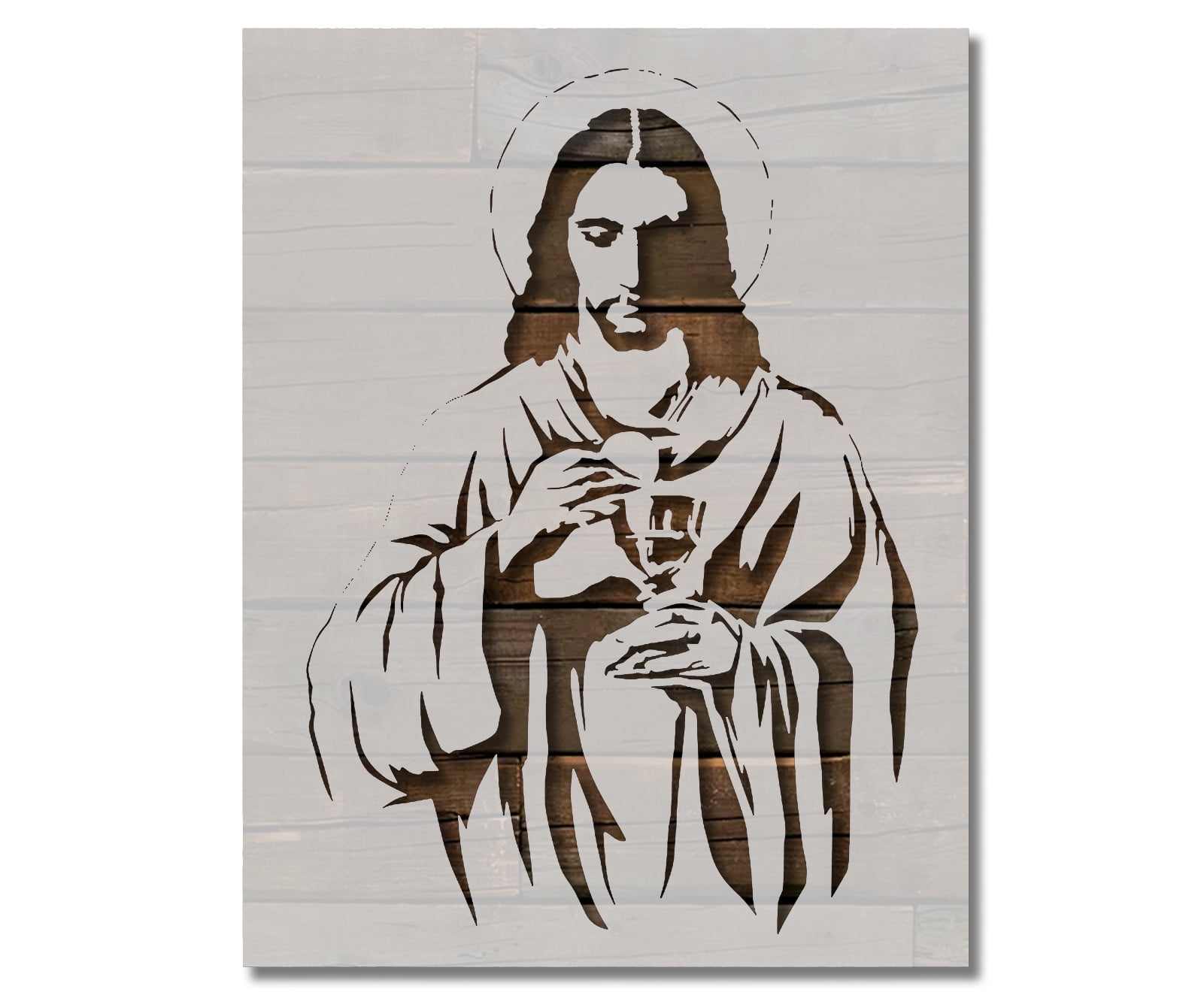 Jesus Holding Chalice Stencil Template Reusable 8.5 x 11 Inches for ...