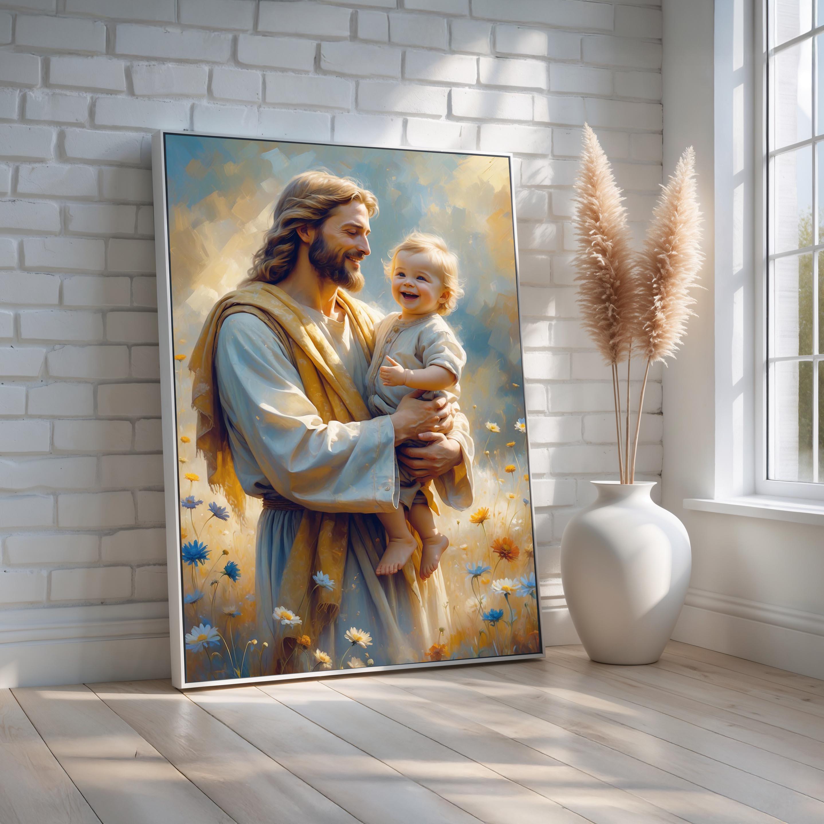 Jesus Holding Child | Christian Nursery Wall Art | Gentle Savior ...