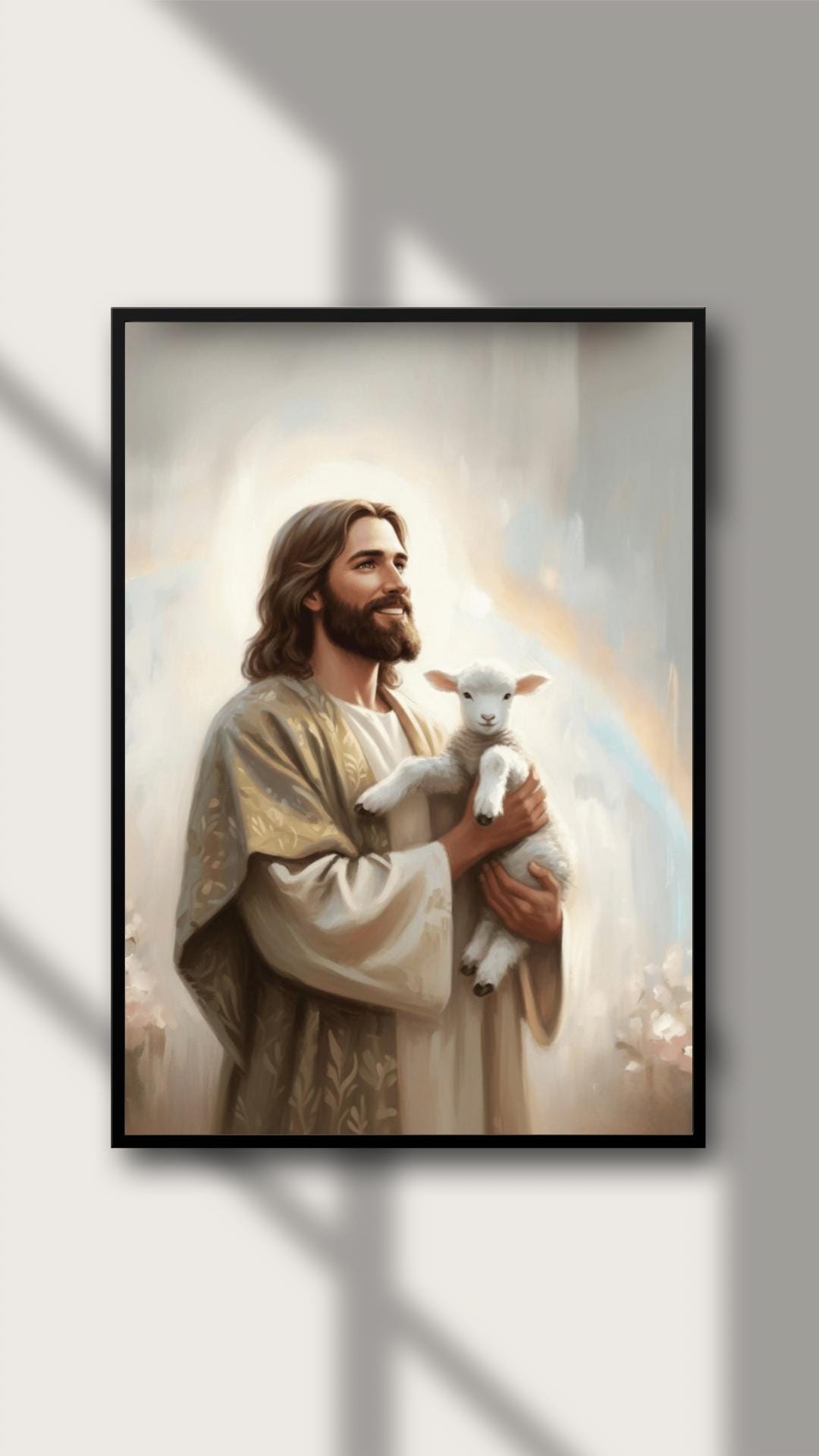 Jesus Holding Lamb, Good Shepherd Art, Leave The , Christian Printable ...