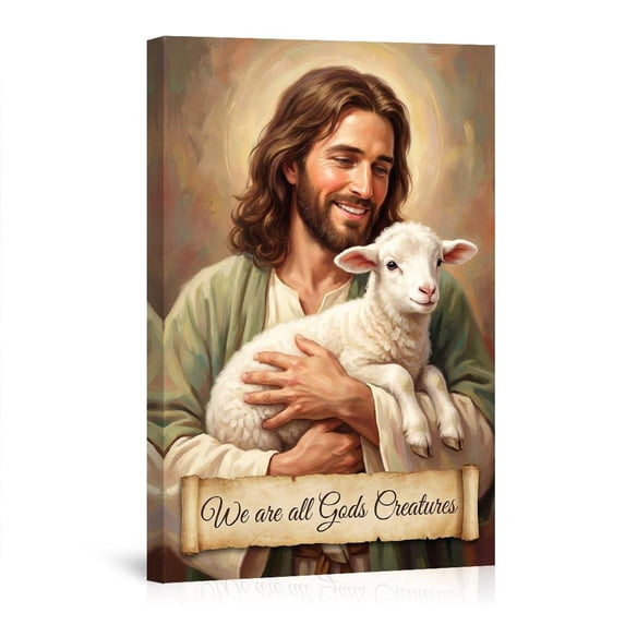 Jesus Holding Lamb We Are All God S Creatures Inspirational Christian ...