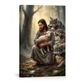 Jesus Holding Lamb Wolves Forest Religious Shepherd tection Power Faith ...