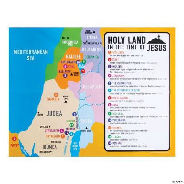 Jesus Holy Land Map, Classroom, Educational, 1 Piece - Walmart.com