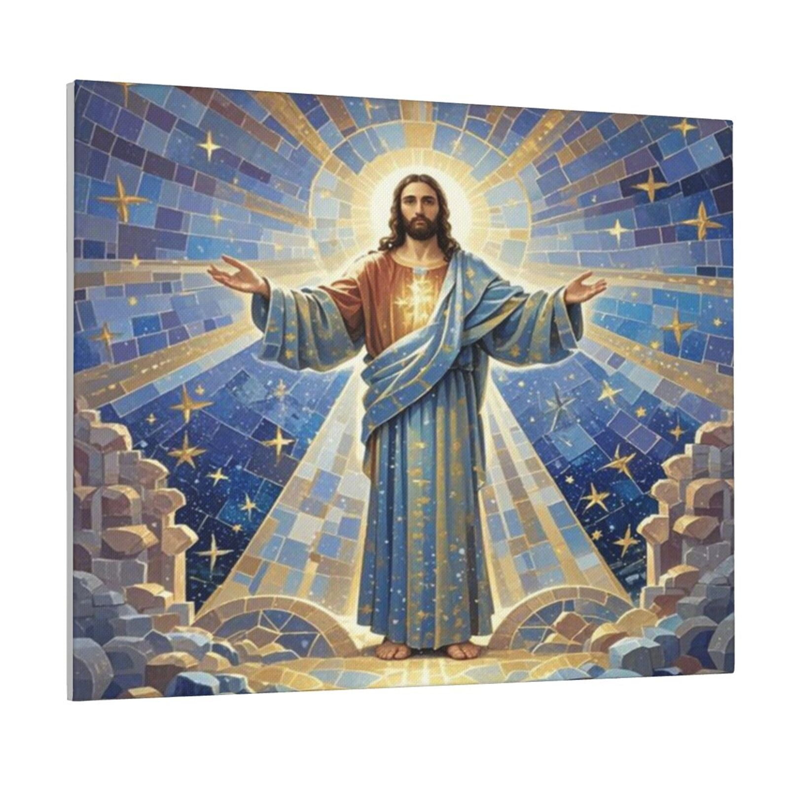 Jesus Holy Light Art Portrait Religious Canvas Prints Christian Wall ...