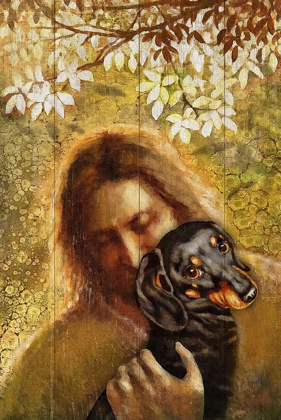 Jesus Hug Dachshund Dog God 300 Pieces Puzzle Family Decorations Wooden ...