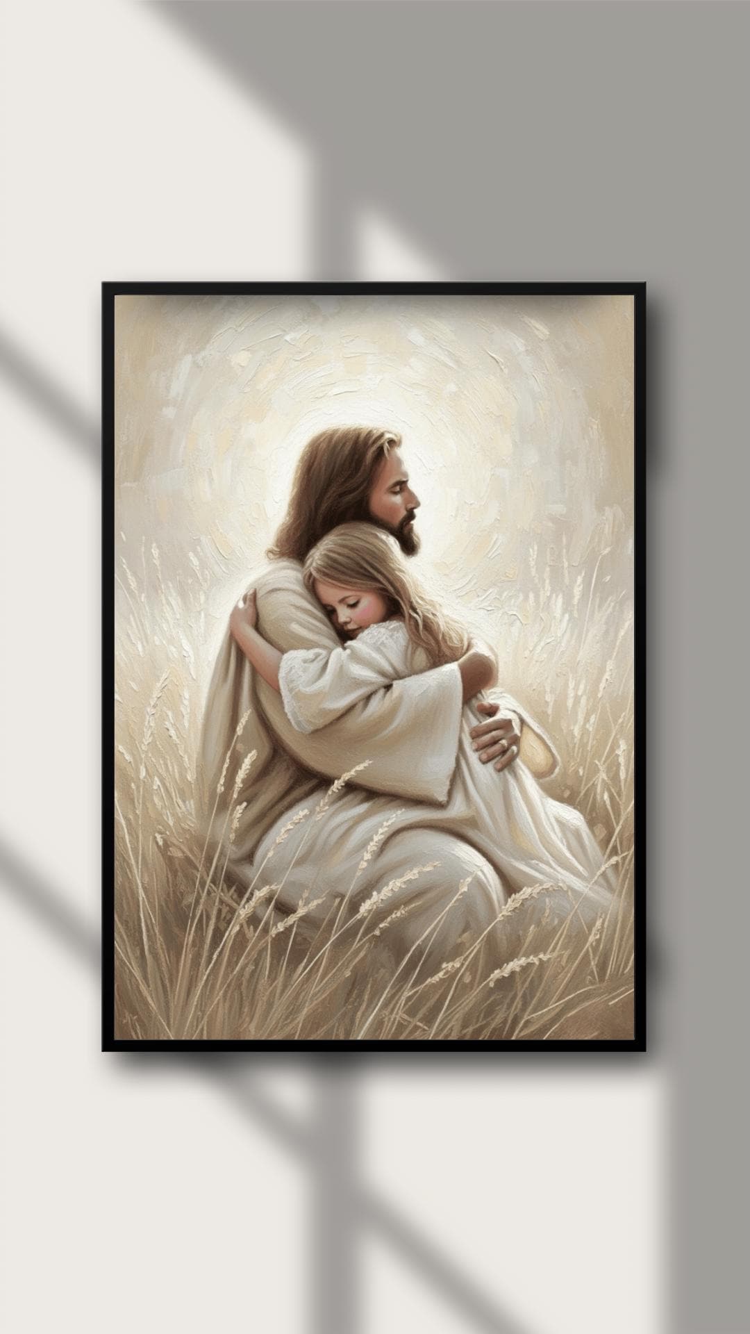 Jesus Hugging Girl Print, Christian Wall Art, Faith Poster, Comforting ...