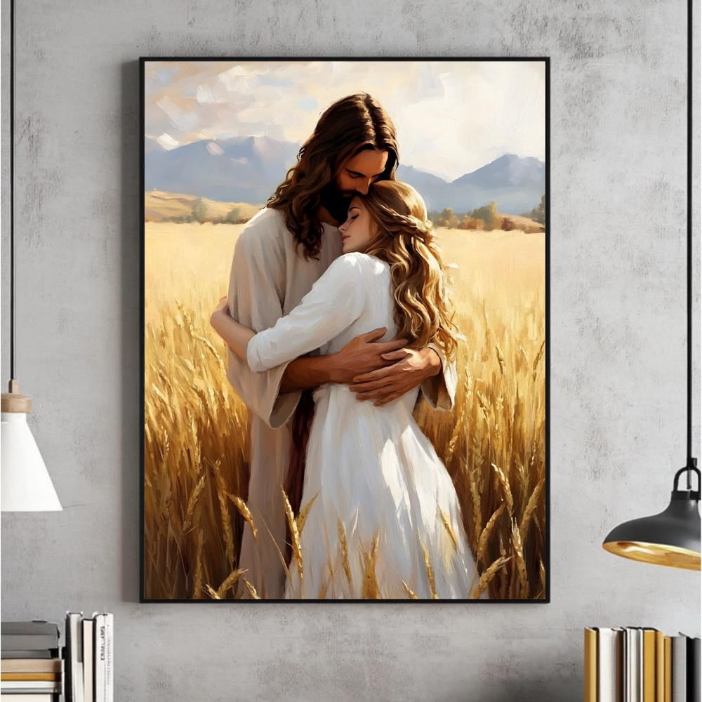 Jesus Hugging Girl Wall Art, Healing Embrace, Jesus And Woman Art ...