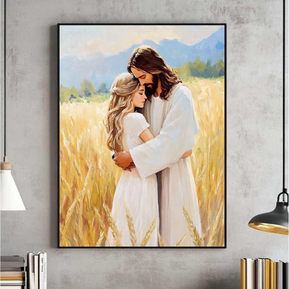 Jesus Hugging Girl Wall Art, Healing Embrace, Jesus And Woman Art ...