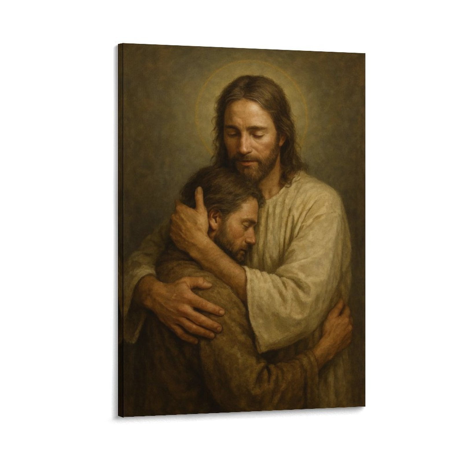 Jesus Hugging Man Vintage Wall Art Jesus Healing Man Canvas Painting ...