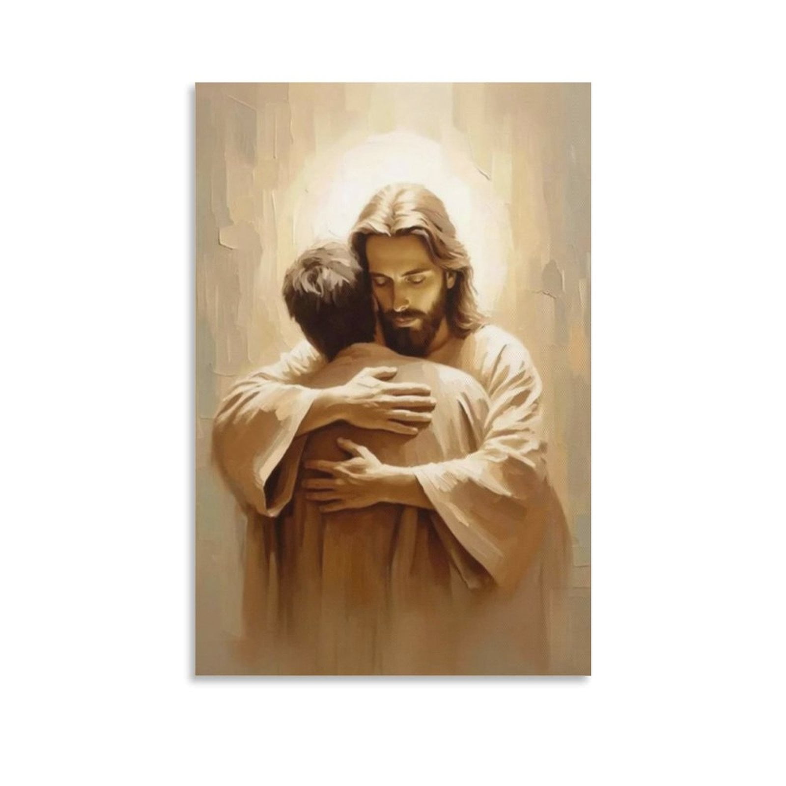 Jesus Hugging Man Wall Art - Jesus Healing Man Painting - Bible Jesus ...