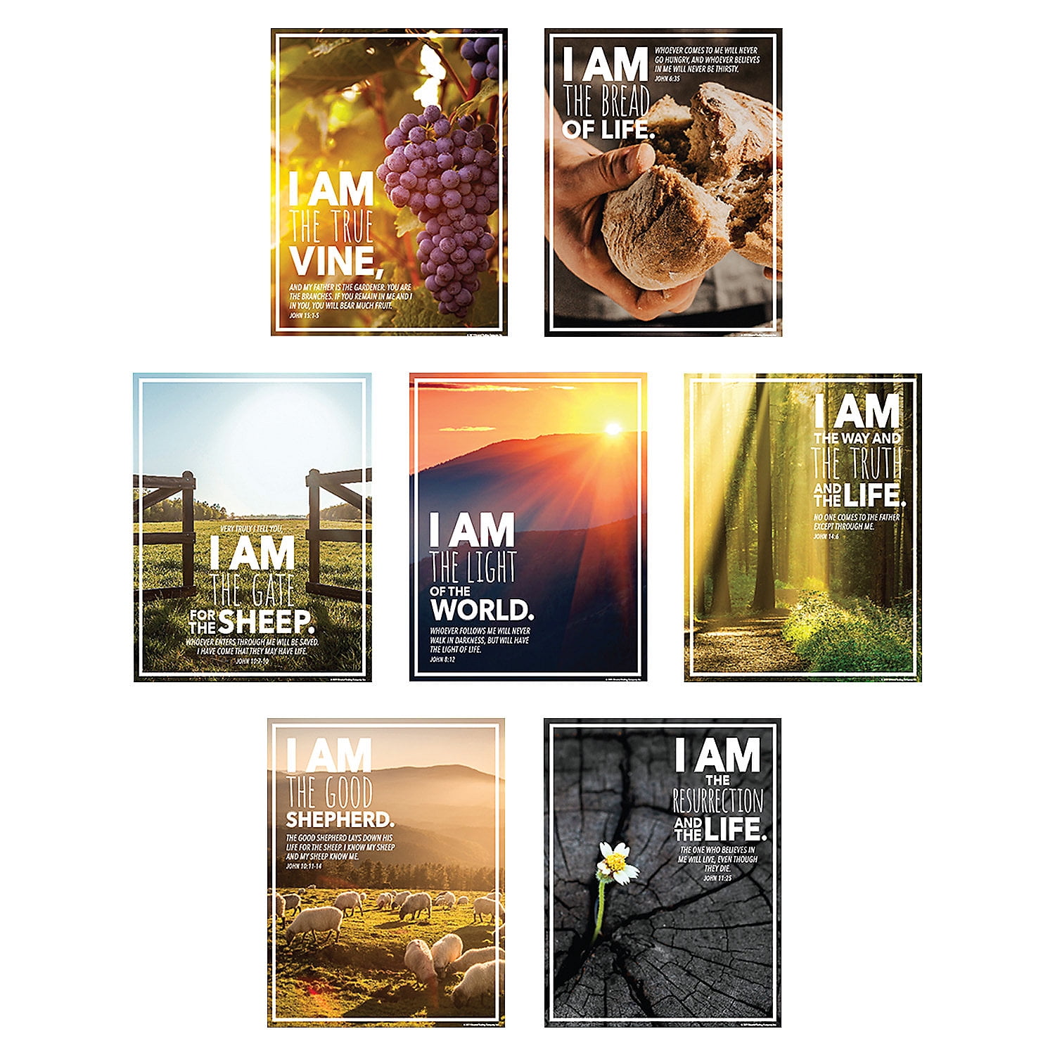 Jesus’ I Am Statements Poster Set, Educational, Party Supplies, 7 ...