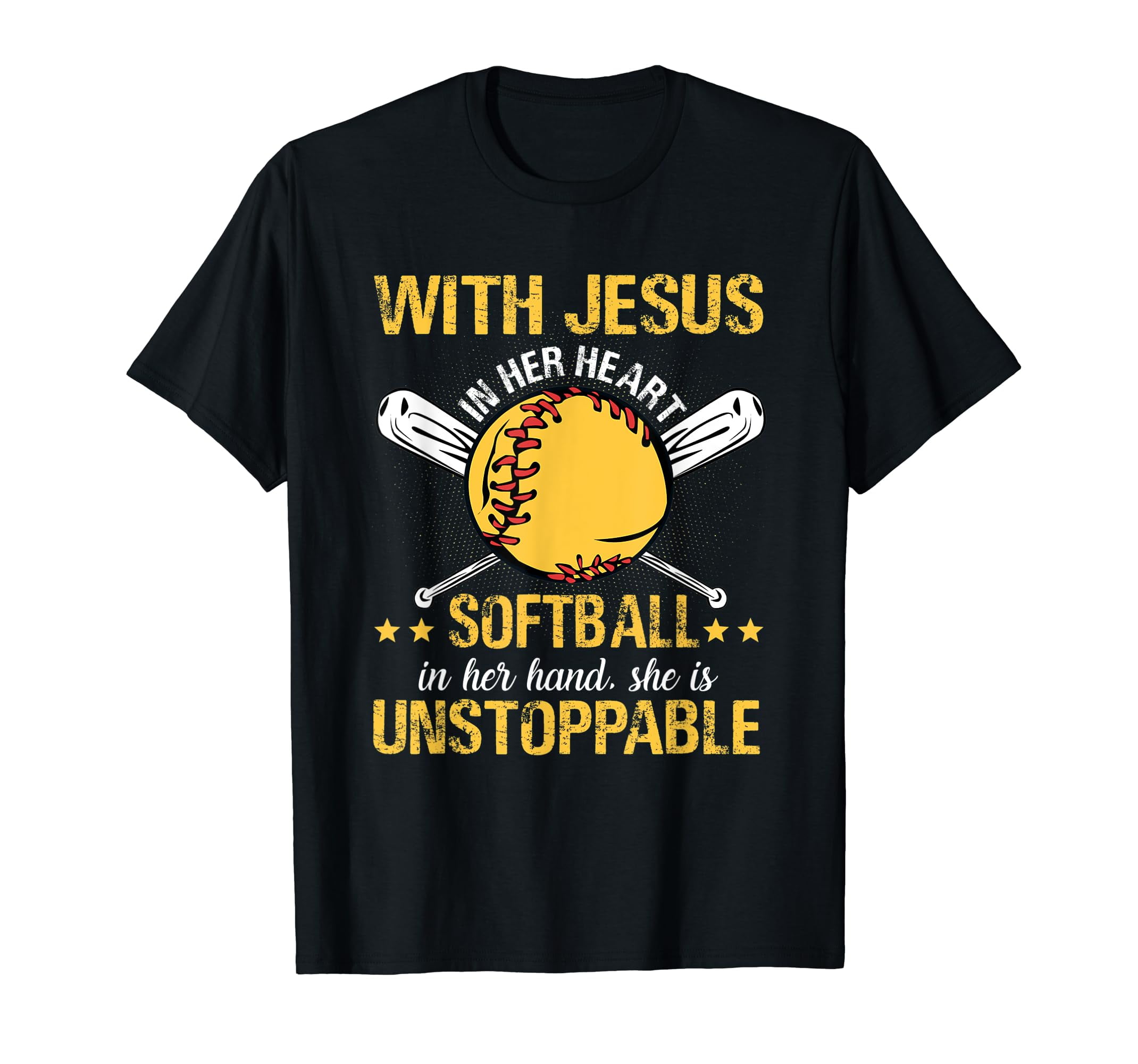 Jesus In Her Heart Softball Hand Funny Pitcher T-Shirt - Walmart.com