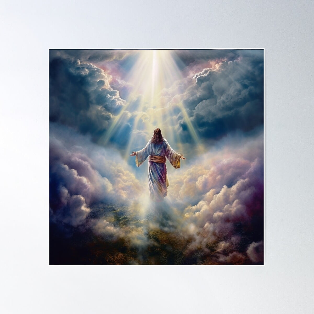Jesus In The Clouds Rapture Ready Poster Wall Art, Modern Wall Decor ...
