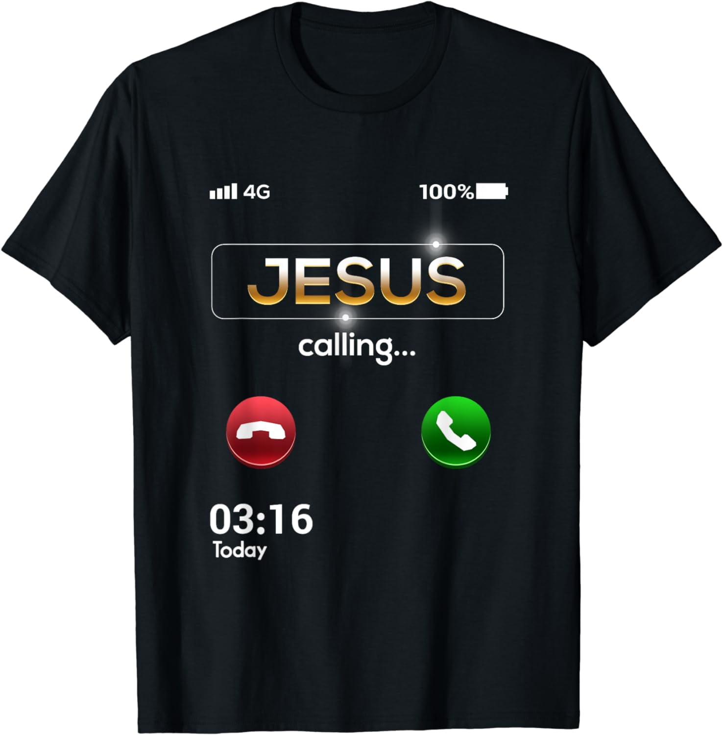 Jesus Is Calling Funny Cell Phone Call Jesus Christian T-Shirt ...