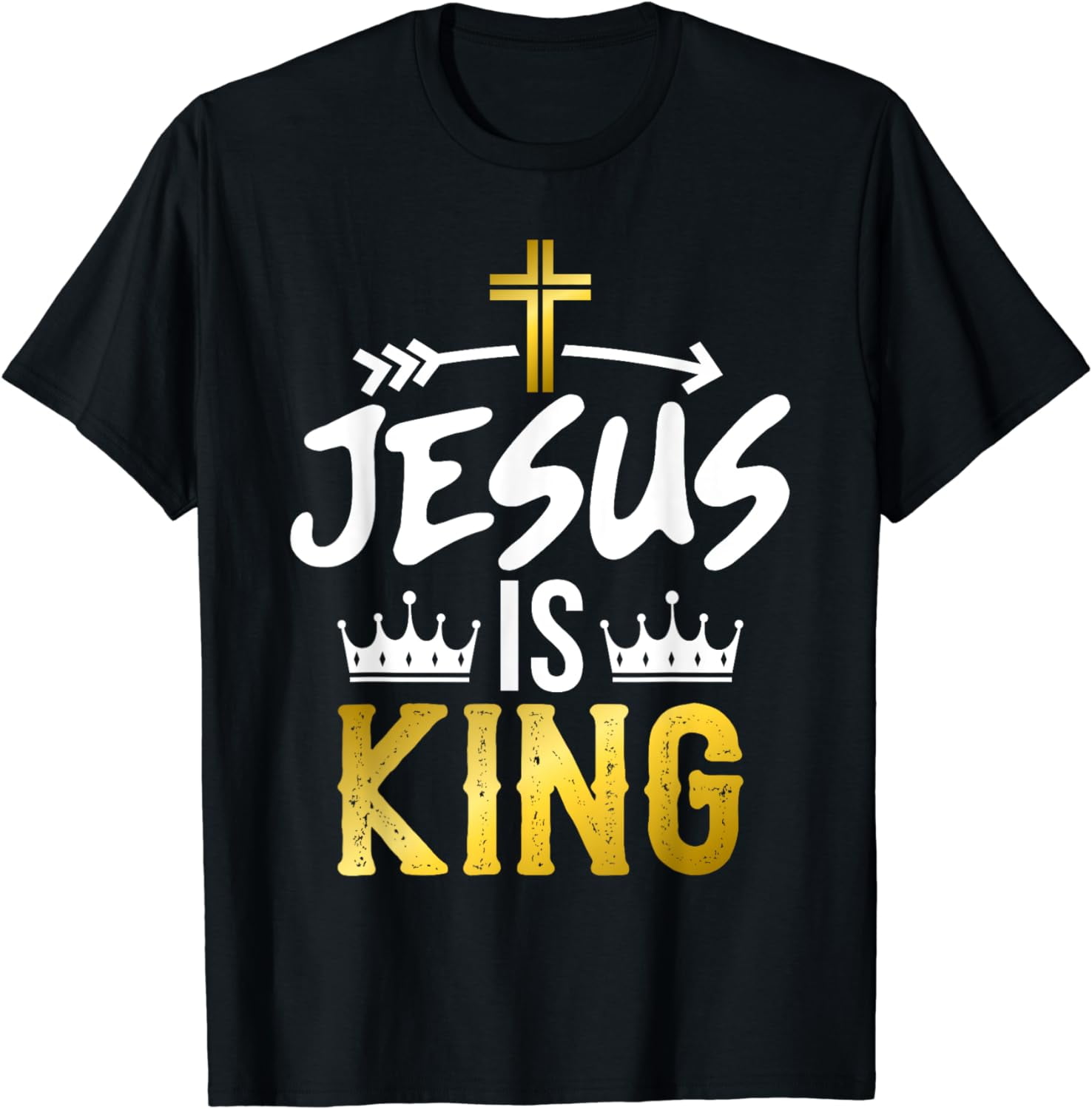 Jesus Is King Spiritual Symbol Crucifix Bible Reader Savior T-Shirt ...