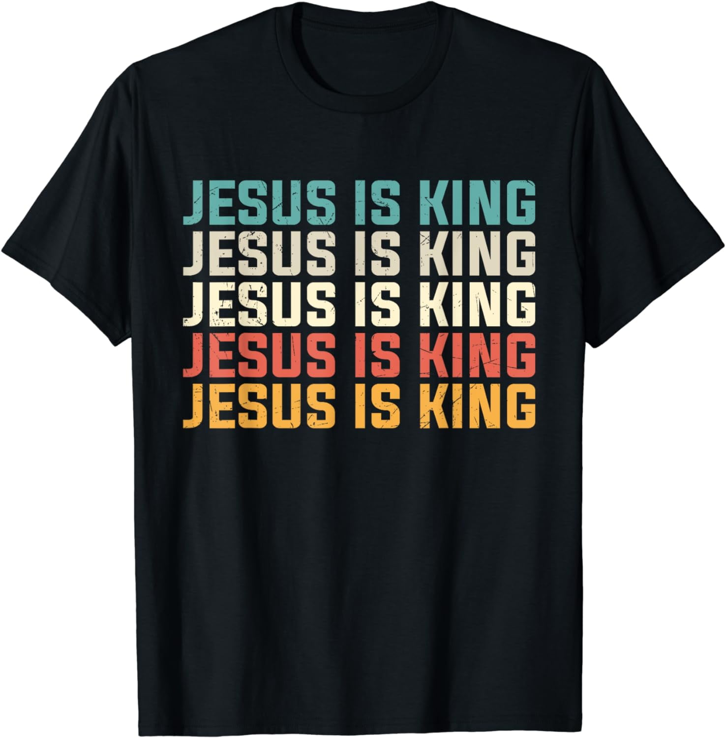 Jesus Is King Vintage Retro Jesus Christ Christian Church T-Shirt ...