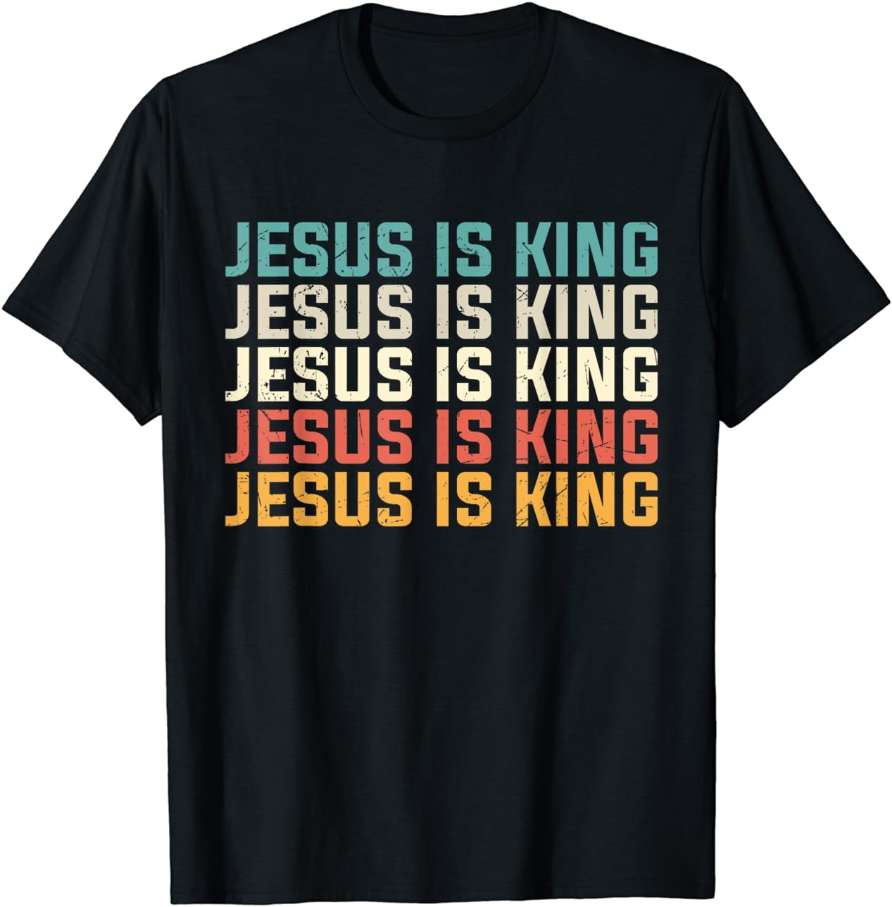 Jesus Is King Vintage Retro Jesus Christ Christian Church T-Shirt ...