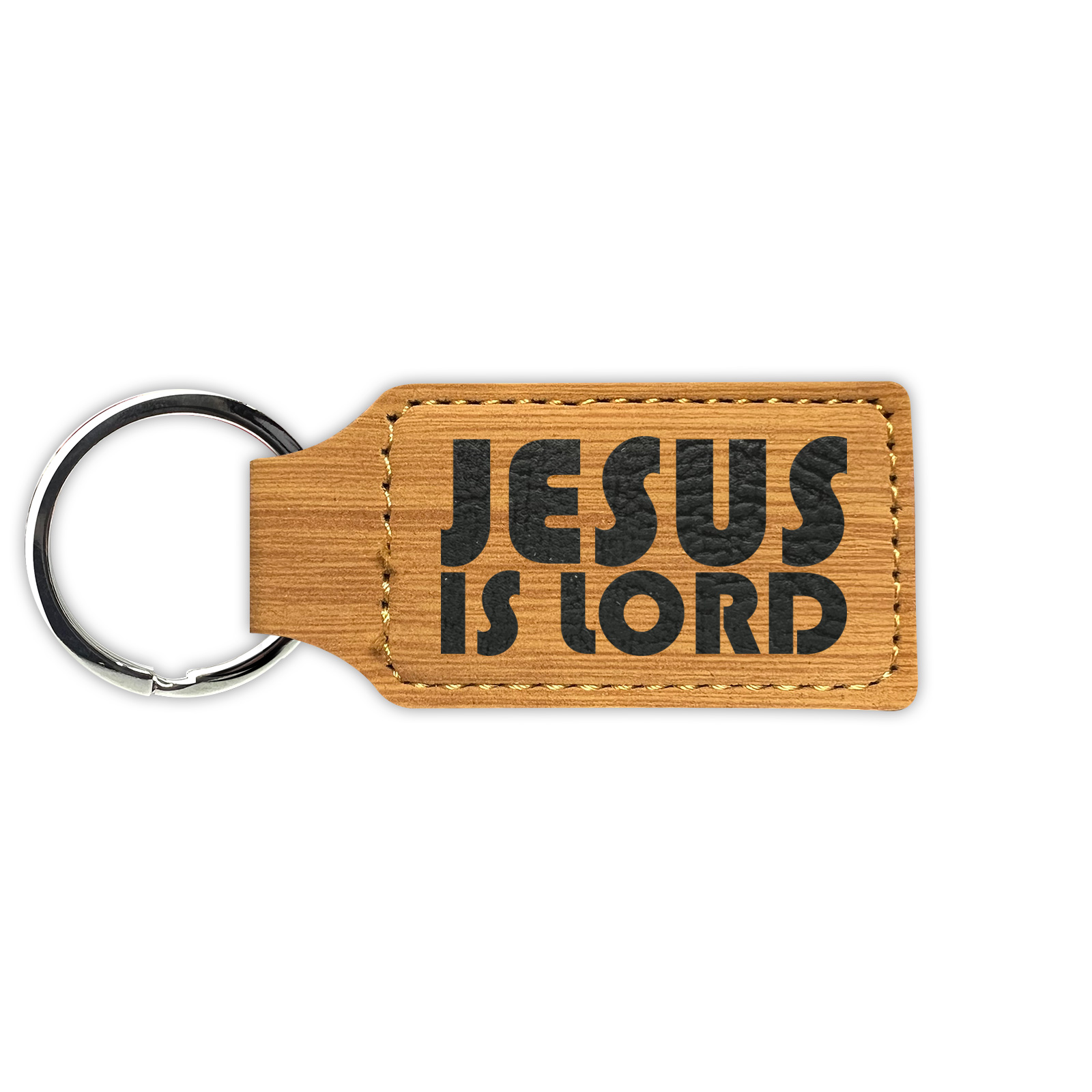 Jesus Is Lord Keychain Leatherette Rectangle - Laser Engraved - Many ...