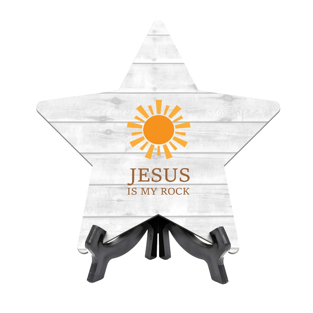 Jesus Is My Rock Star Table Sign with Acrylic Stand (7x7”) Religious ...