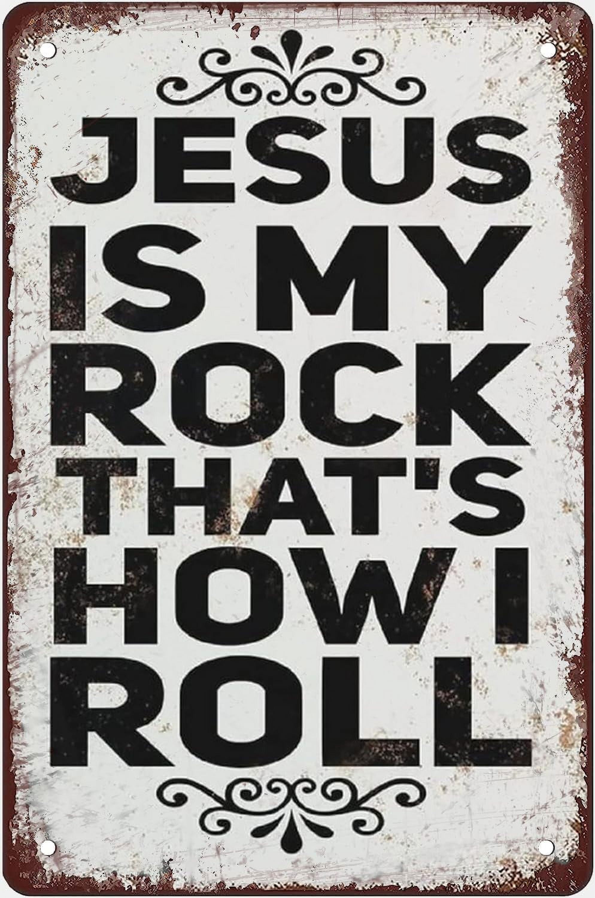 Jesus Is My Rock That's How I Roll Metal Sign Christian Faith Metal Tin ...