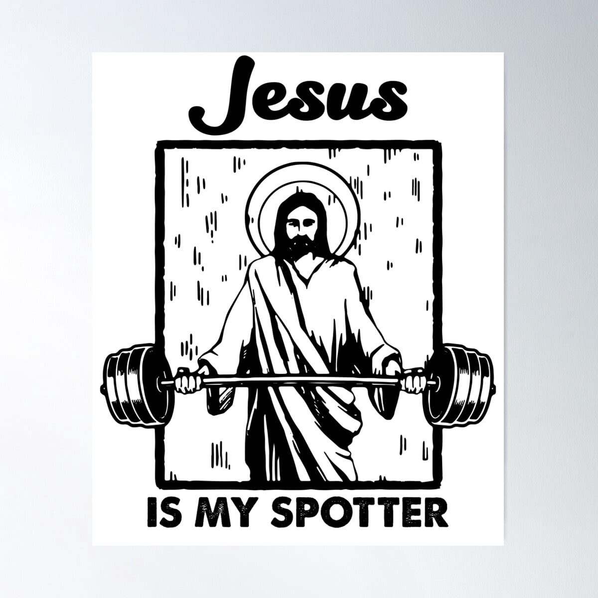 Jesus Is My Spotter Funny Poster Wall Art, Modern Wall Decor For Living ...