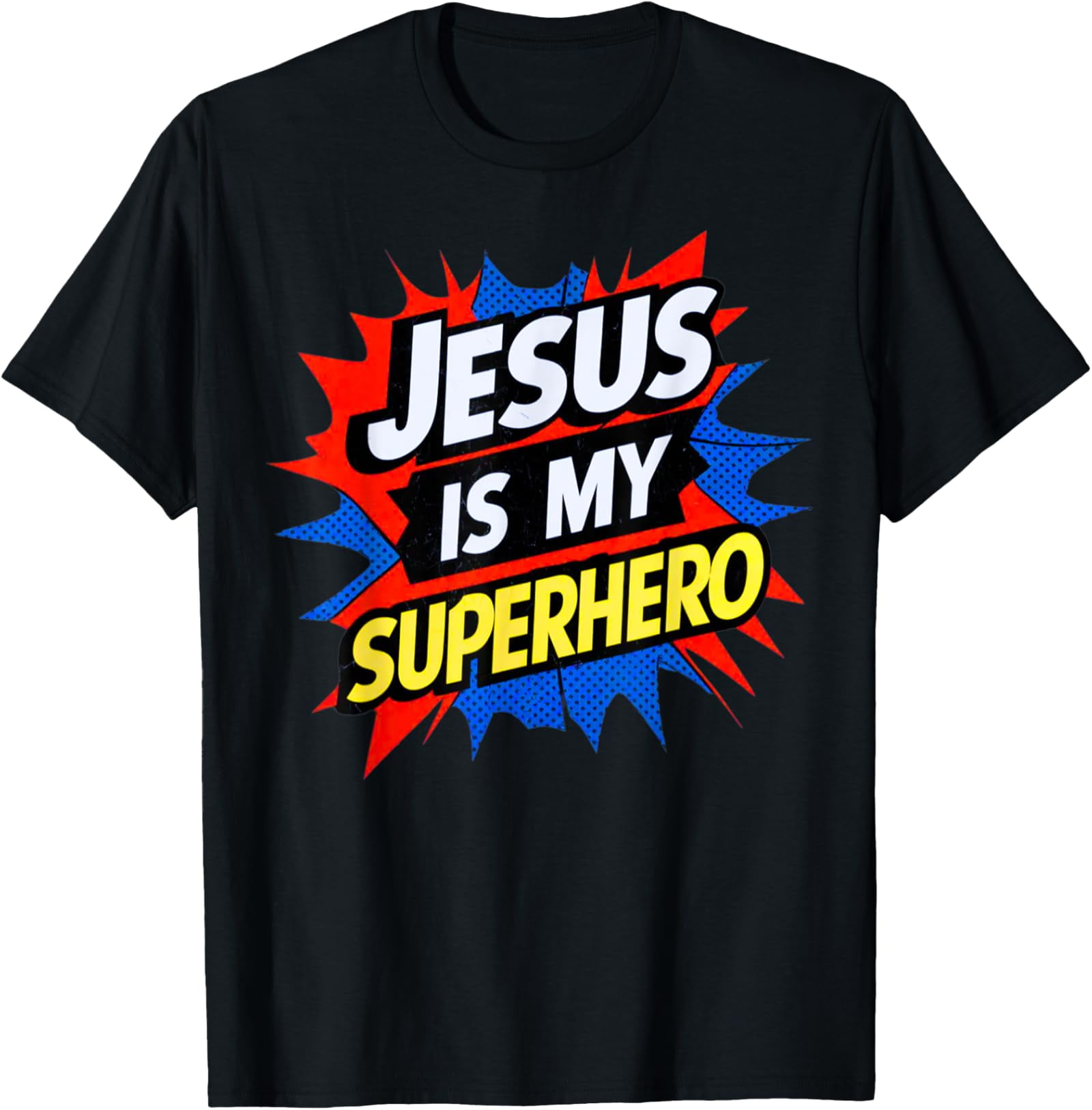 Jesus Is My Superhero Christian God Religious Comic Kids Boy T-Shirt ...
