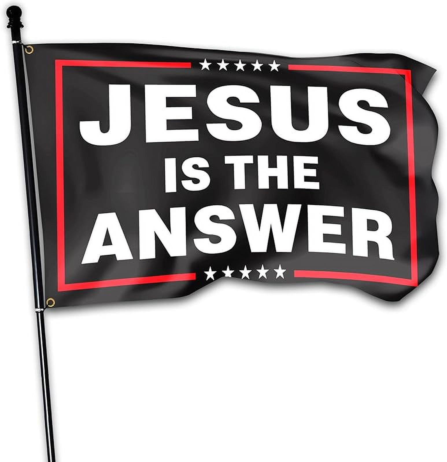 Jesus Is The Answer Flag 3x5 Ft Outdoor In God We Trust Flag Double ...