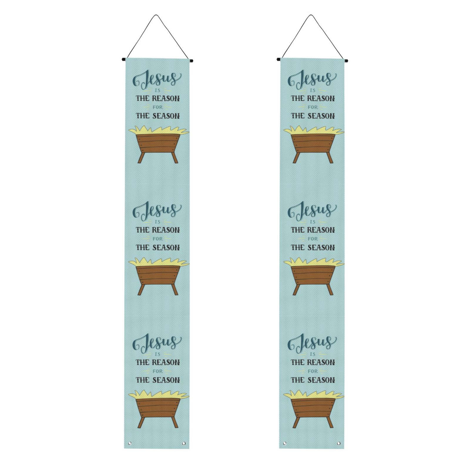 Jesus Is The Reason For The Christmas Season Door Banner Decor Porch ...