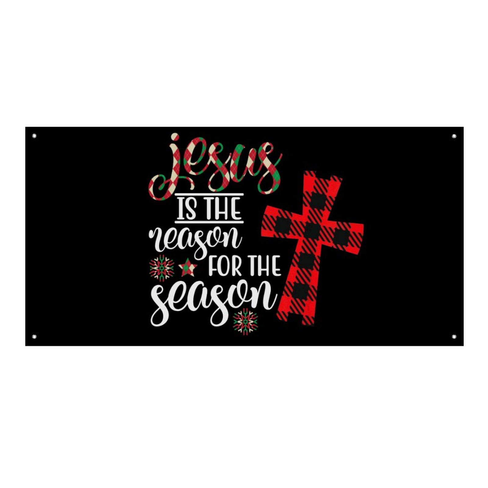 Jesus Is The Reason For The Season Banners Flag Hanging Backdrop Sign ...