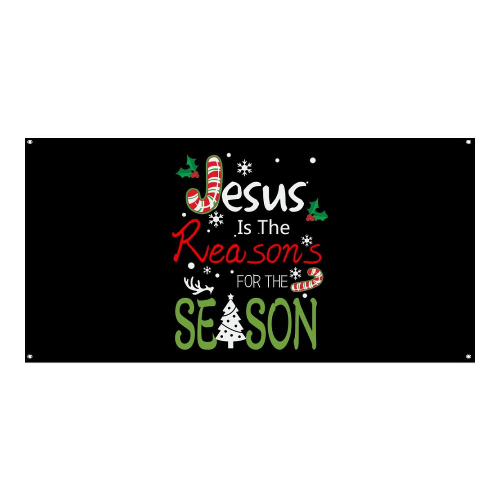 Jesus Is The Reason for The Christmas Season Banners Flag Hanging ...