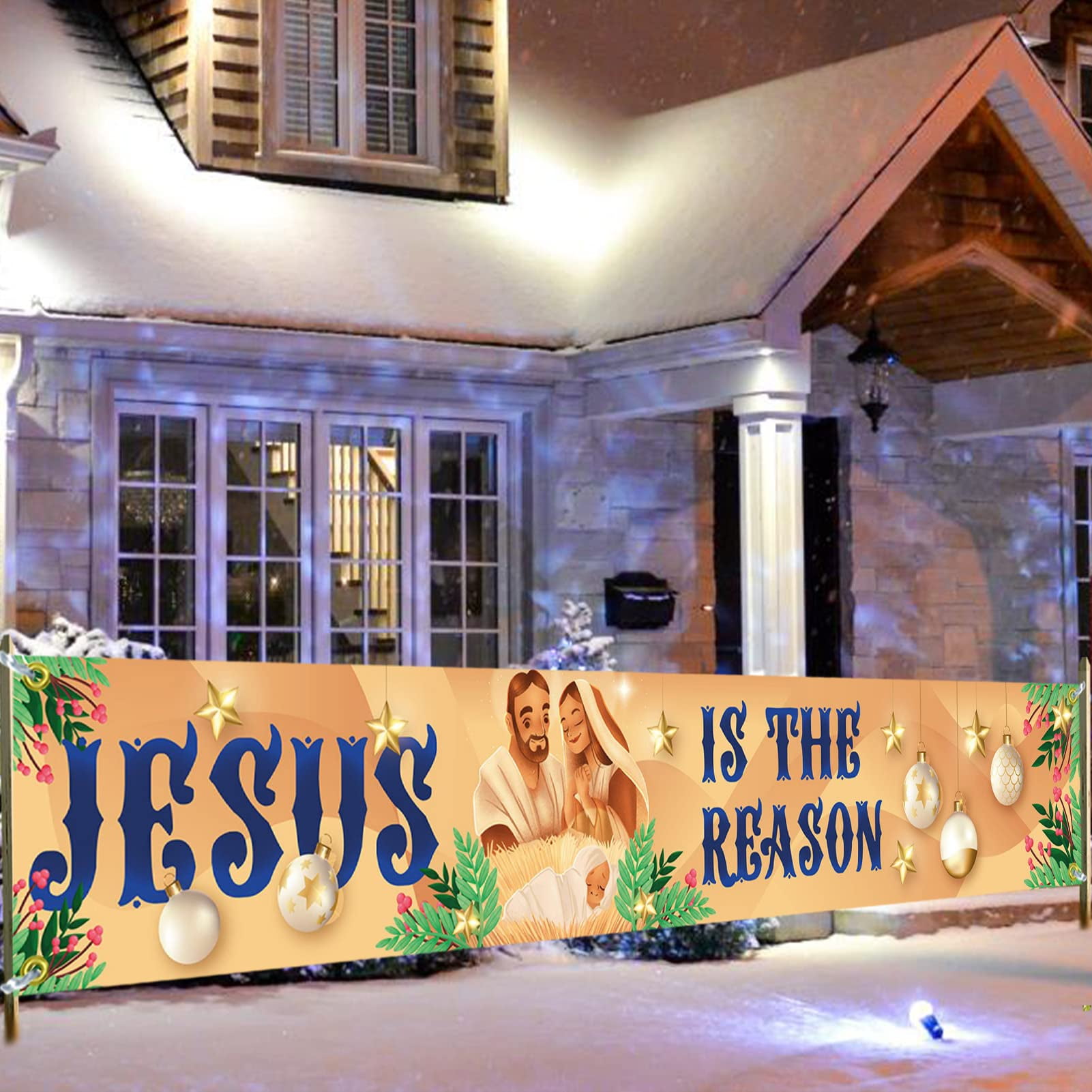 Jesus Is The Reason for The Season Sign Banner Christmas Religious ...