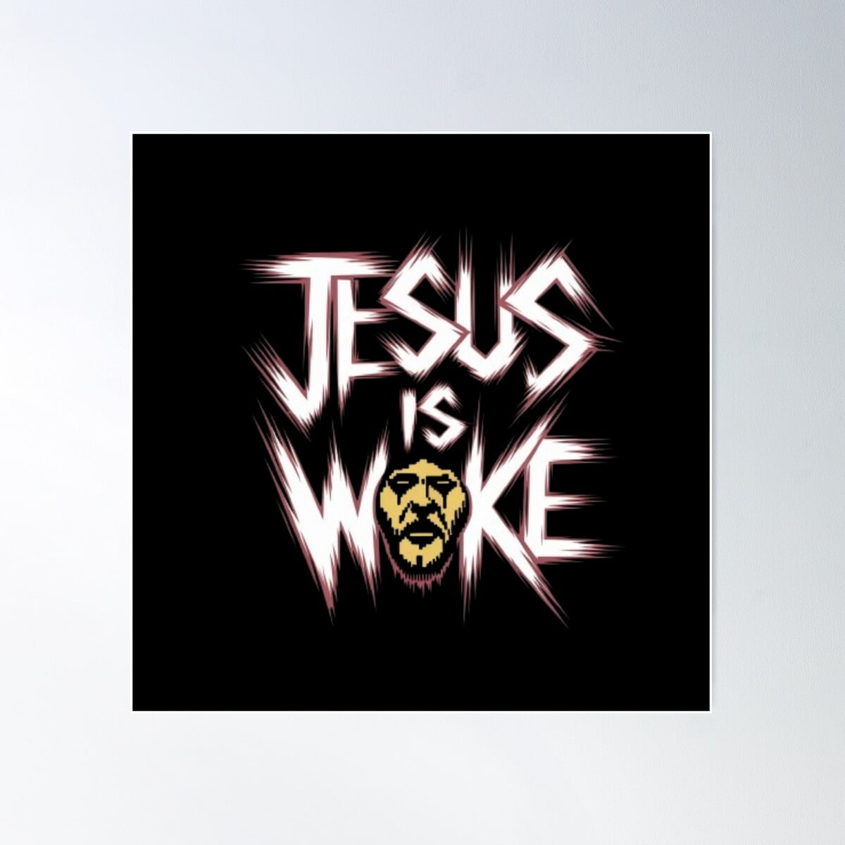Jesus Is Woke Funny Christian Poster Wall Art, Modern Wall Decor For ...