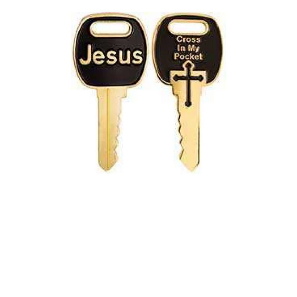 Jesus Keys with Pocket Cross for My Key Ring, Brass - Set of 2 ...