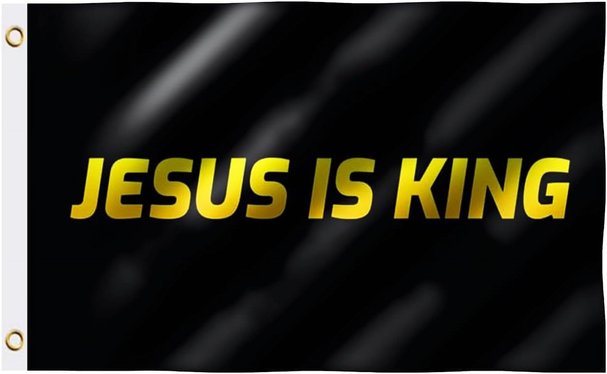 Jesus is King Flag with 2 Grommets - Jesus Bedrooms Wall Decoration ...