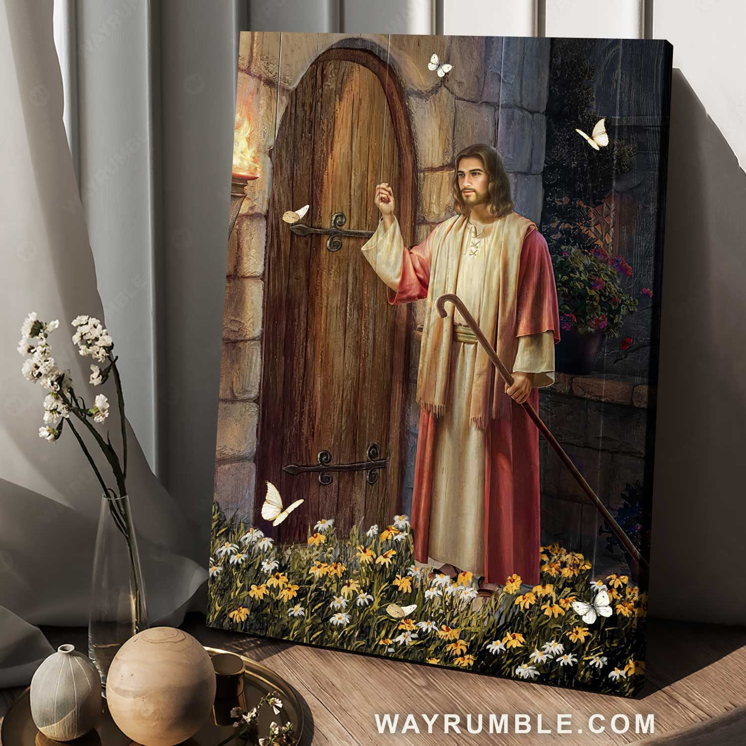 Jesus Knock The Door, Daisy Garden, White Butterfly, Jesus Painting ...