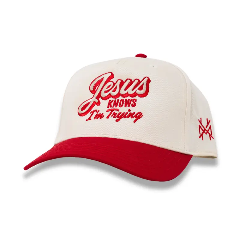 Jesus Knows I’m Trying Embroidered Trucker Hat, Adjustable Faith ...