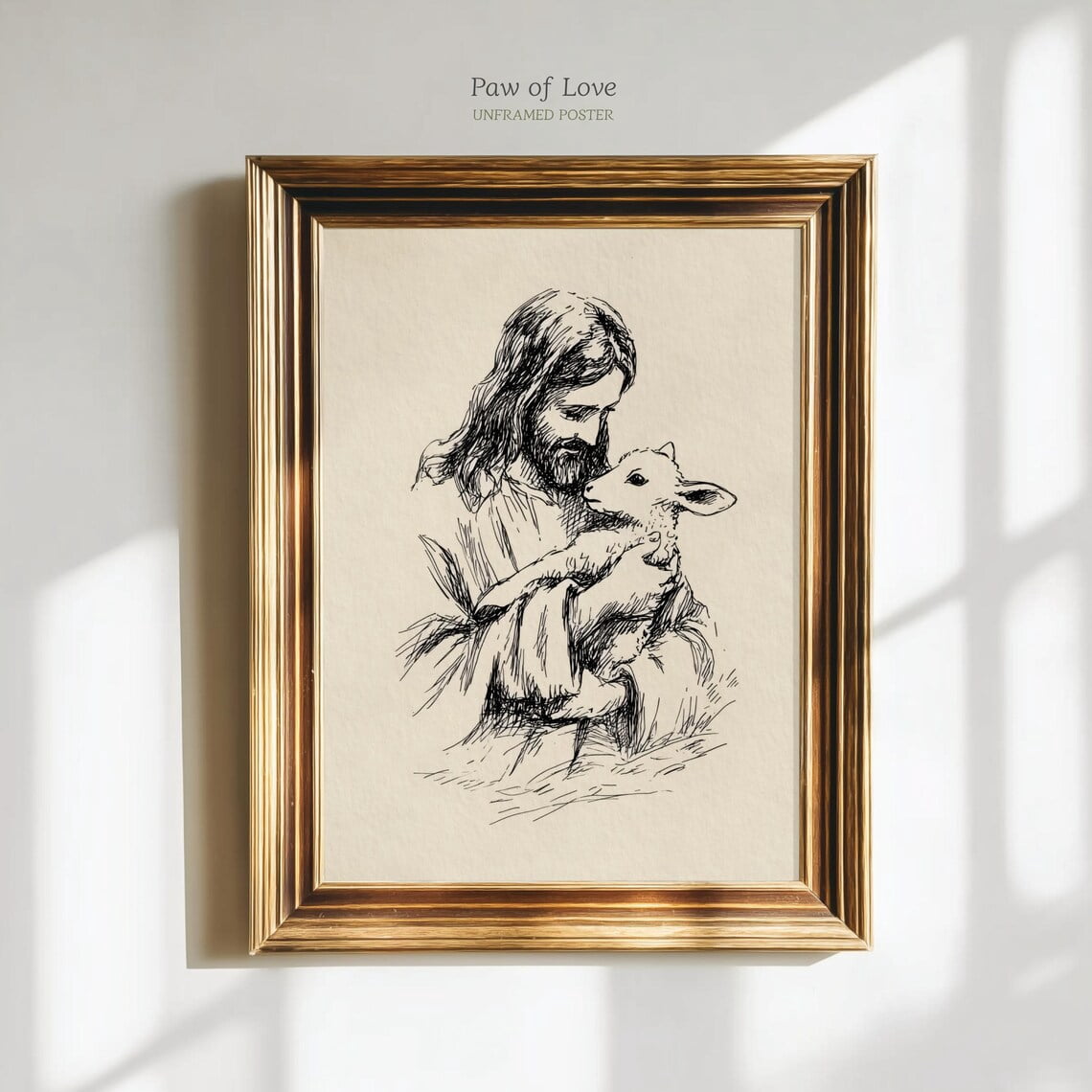 Jesus Lamb Drawing Sketch Good Shepherd Christian Lost Sheep Graphic ...