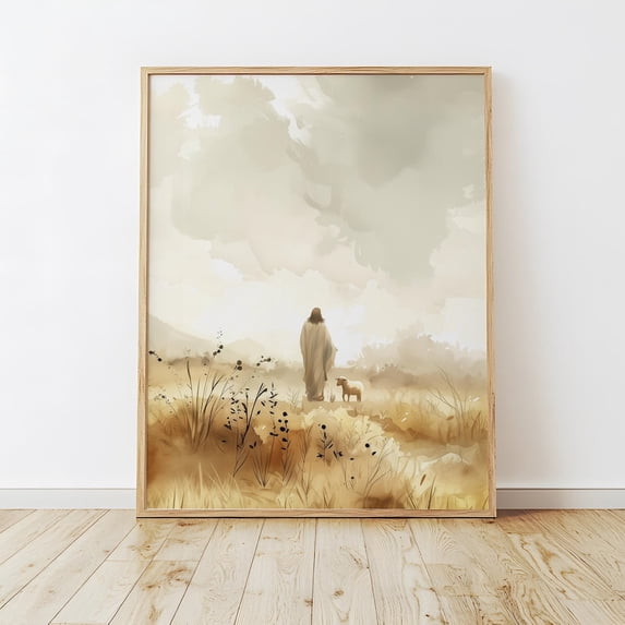 Jesus And The Lamb Jesus Leaves The 99 Painting Jesus Christ Water ...