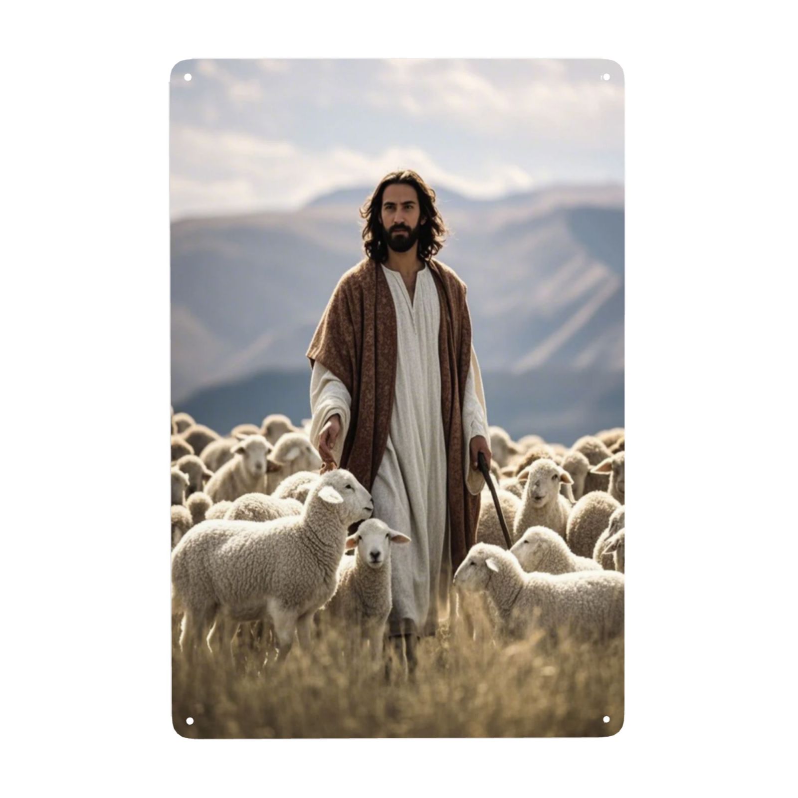 Jesus Lamb On The Grass Wall Decor Funny Tin Signs Art Jesus Wall Art ...