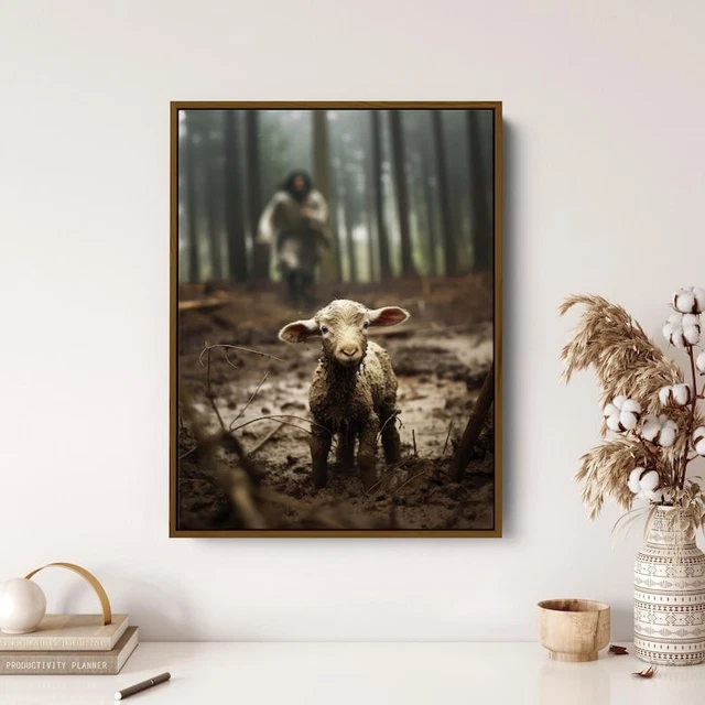 Jesus And Lamb Poster Wall Art Jesus Lamb Poster Print Wall Decor ...